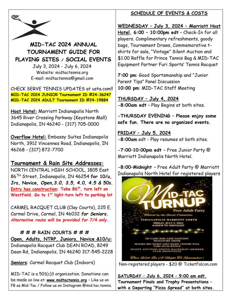 MID-TAC 2024 TOURNAMENT GUIDE – Midwestern Tennis Association